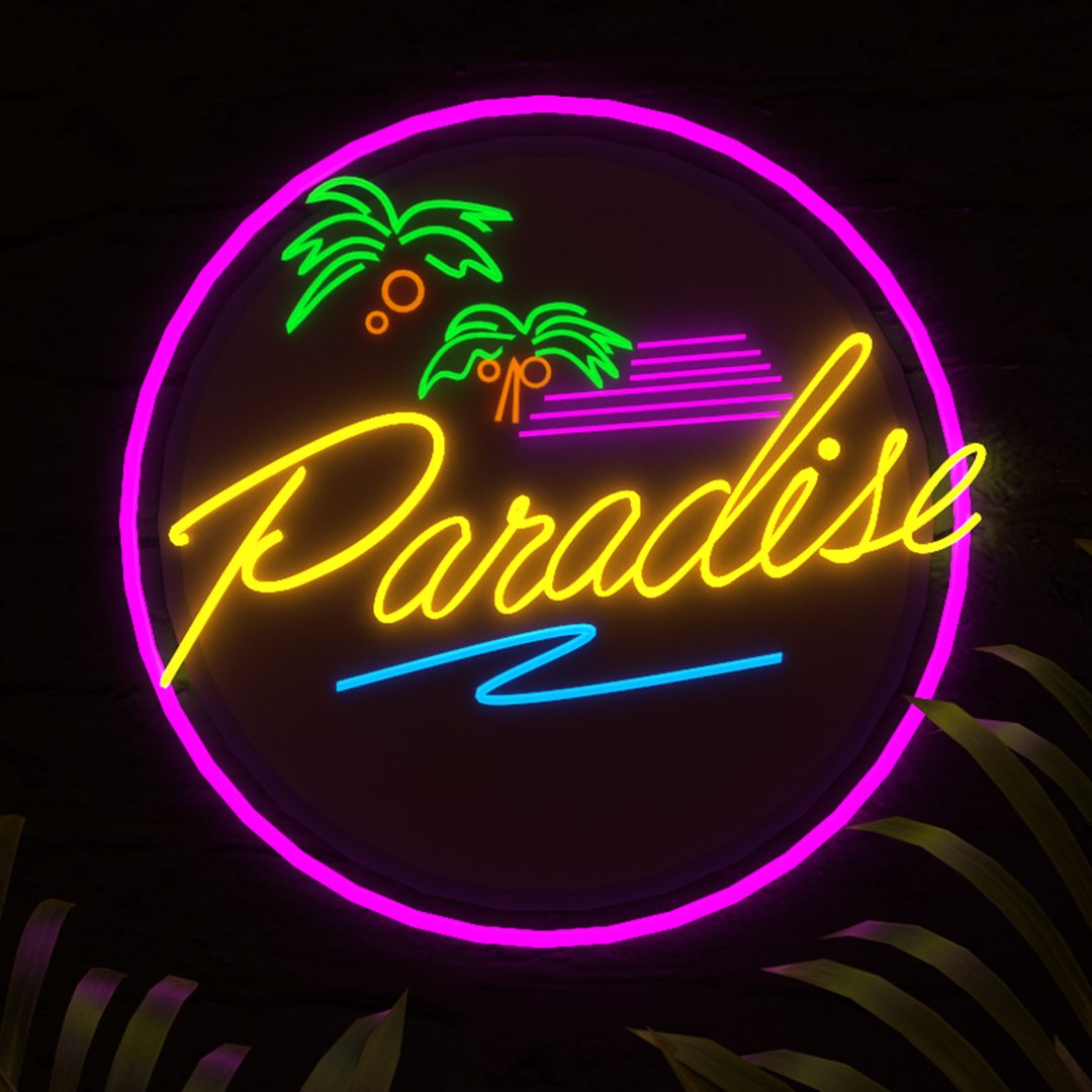 3D Paradise Neon Logo - TurboSquid 1972441
