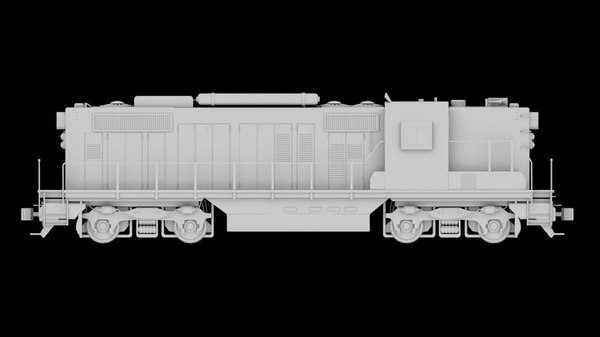 train gp9 locomotive 3d model