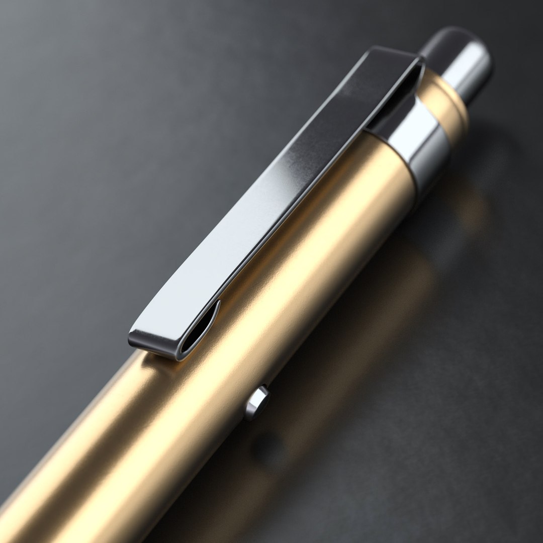 Closeup brass mechanical pencil 3D - TurboSquid 1229801
