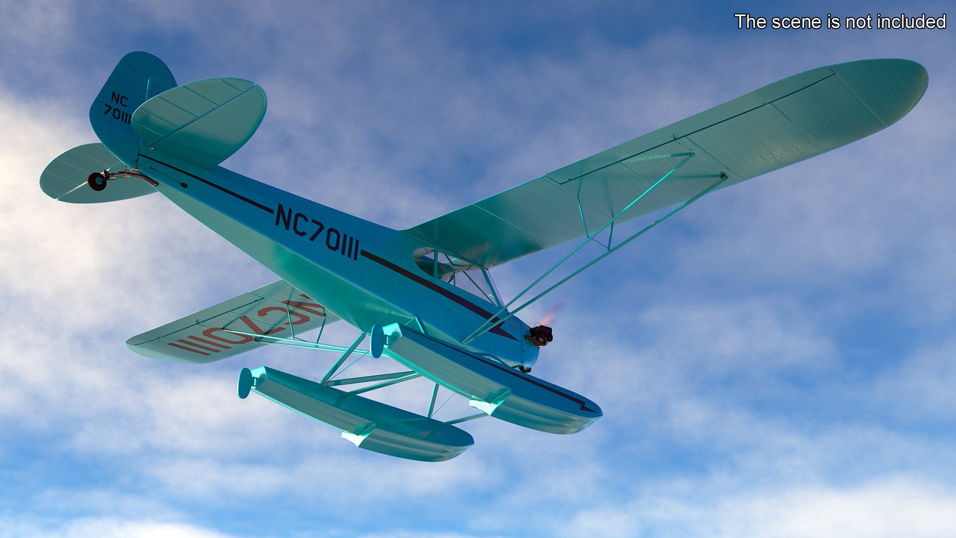 Seaplane Aircraft Piper J-3 With Floats Rigged 3D - TurboSquid 2218379