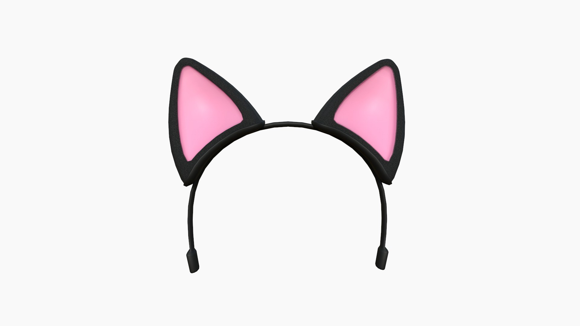 Furry Ears Tiara B01 Black - Headband Character Design 3D Model ...