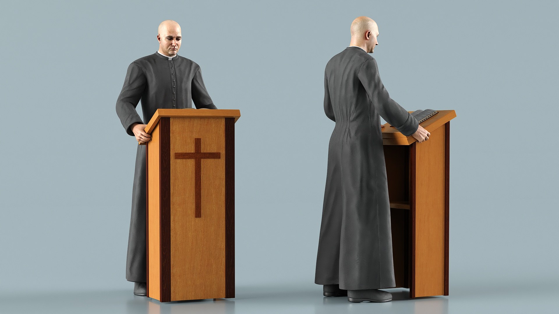 Catholic Priest Reads The Bible At The Lectern Ambo 3D Model ...