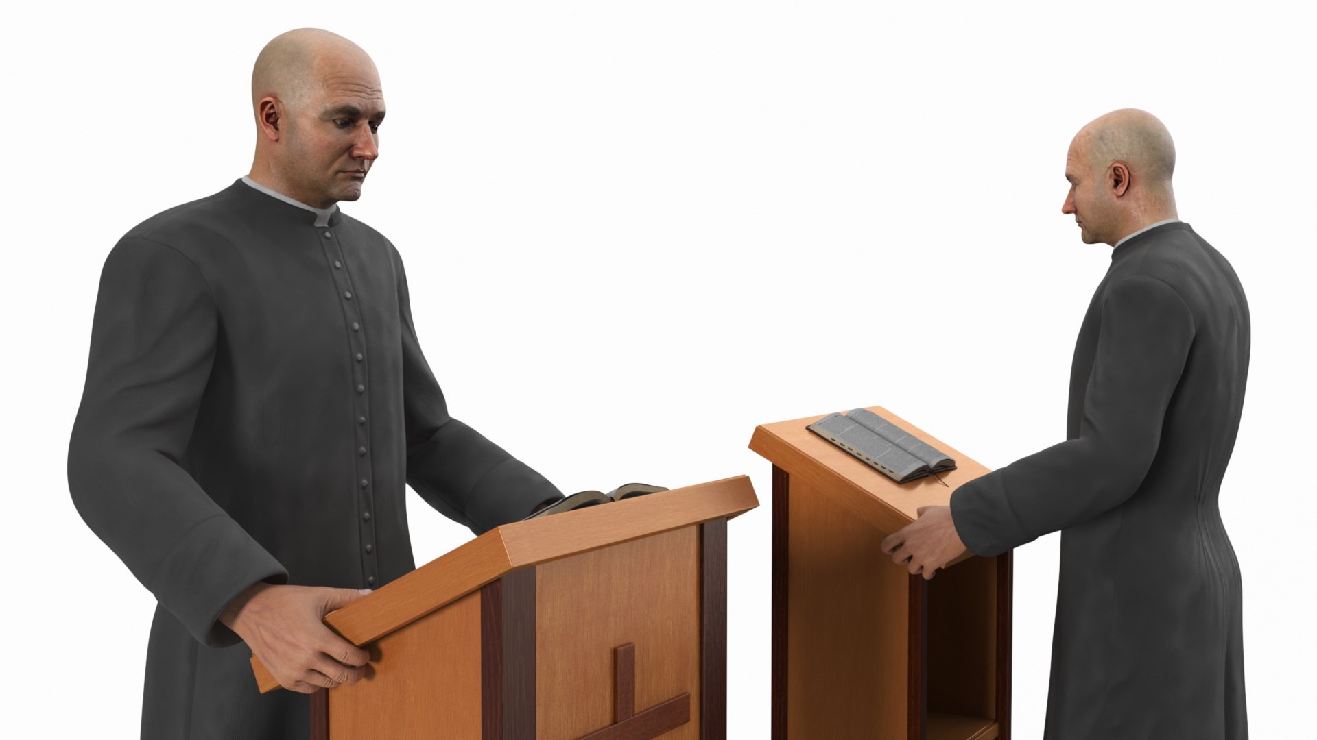 Catholic Priest Reads The Bible At The Lectern Ambo 3D Model ...