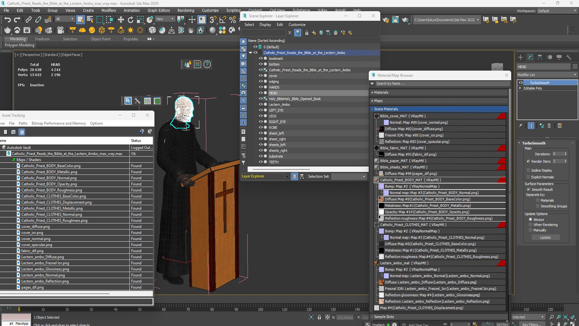 Catholic Priest Reads The Bible At The Lectern Ambo 3D Model ...