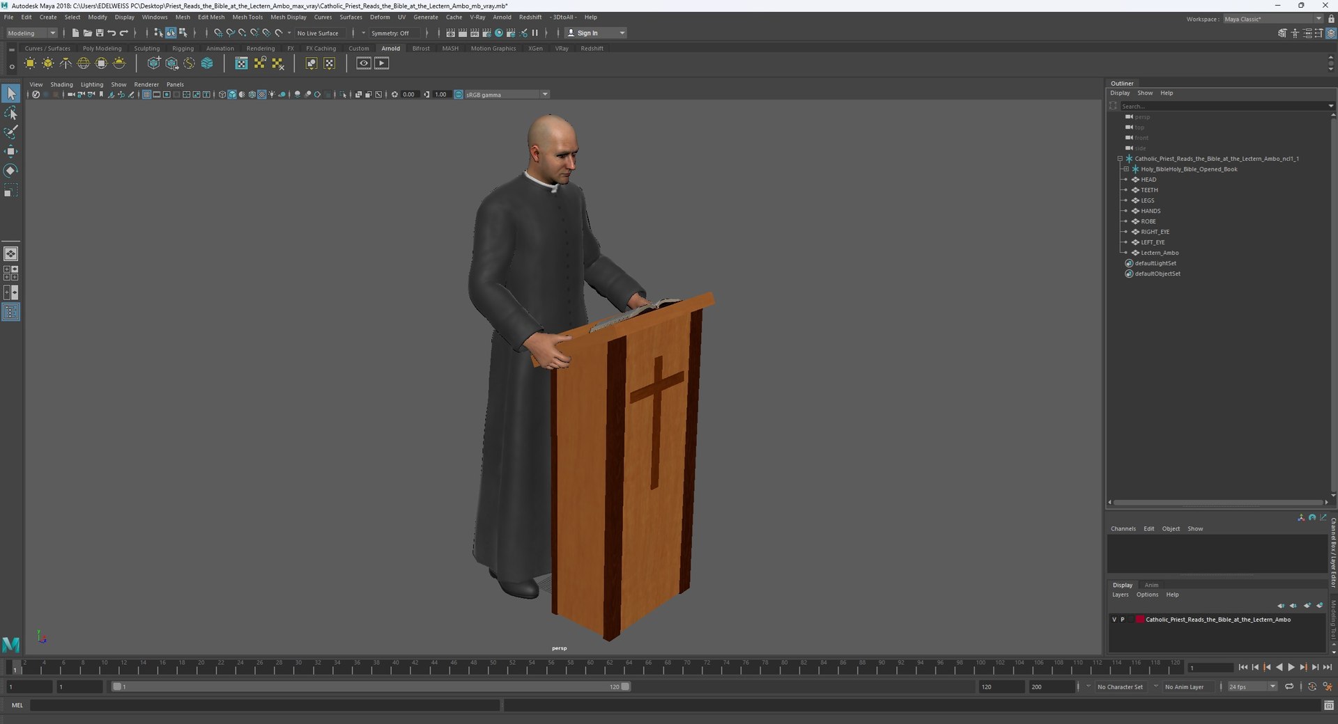 Catholic Priest Reads The Bible At The Lectern Ambo 3D Model ...