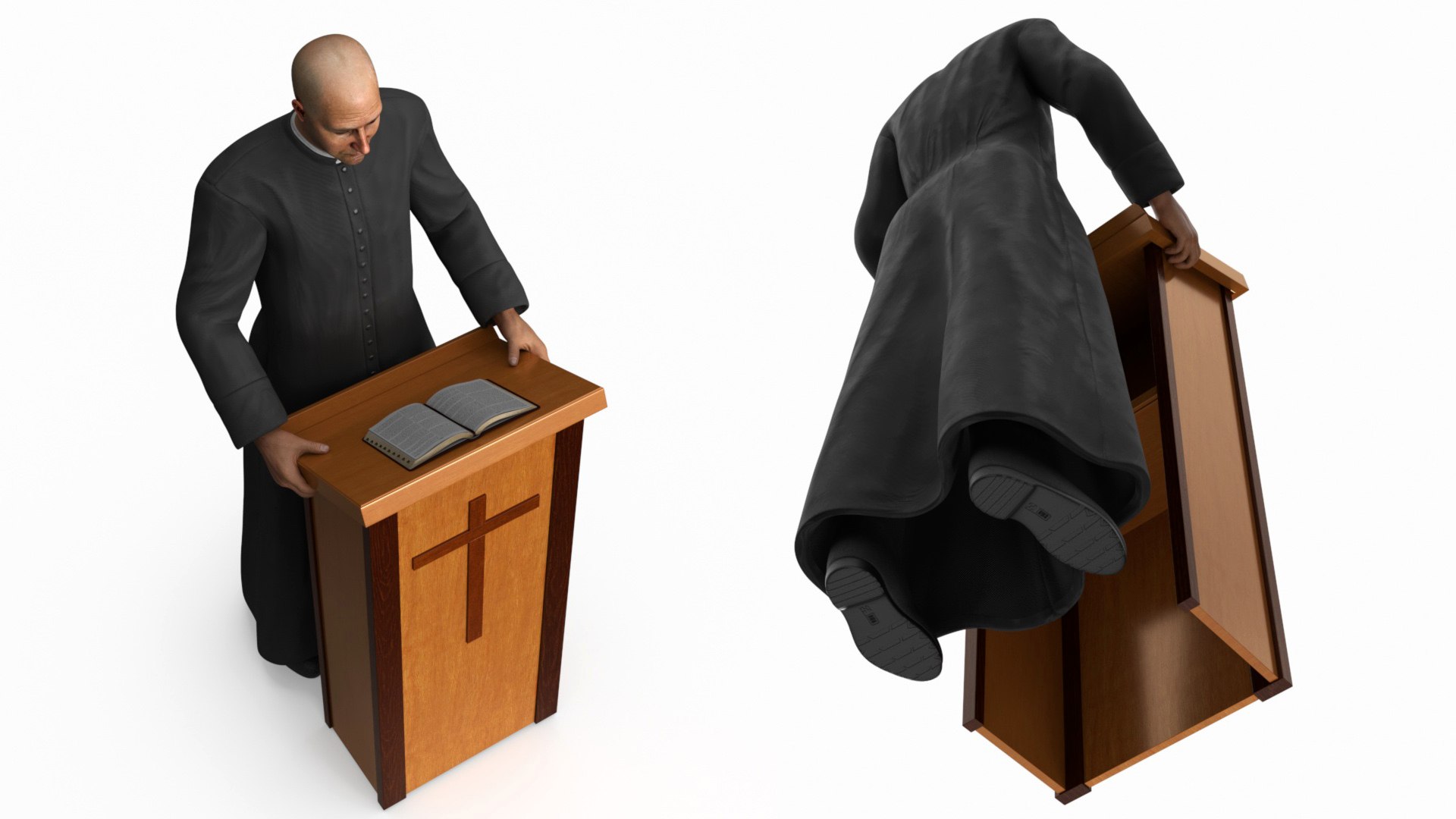 Catholic Priest Reads The Bible At The Lectern Ambo 3D Model ...