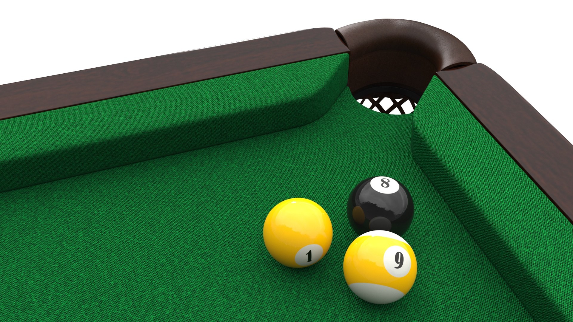 3D Billiard Table With Balls And Cue Model - TurboSquid 2318334