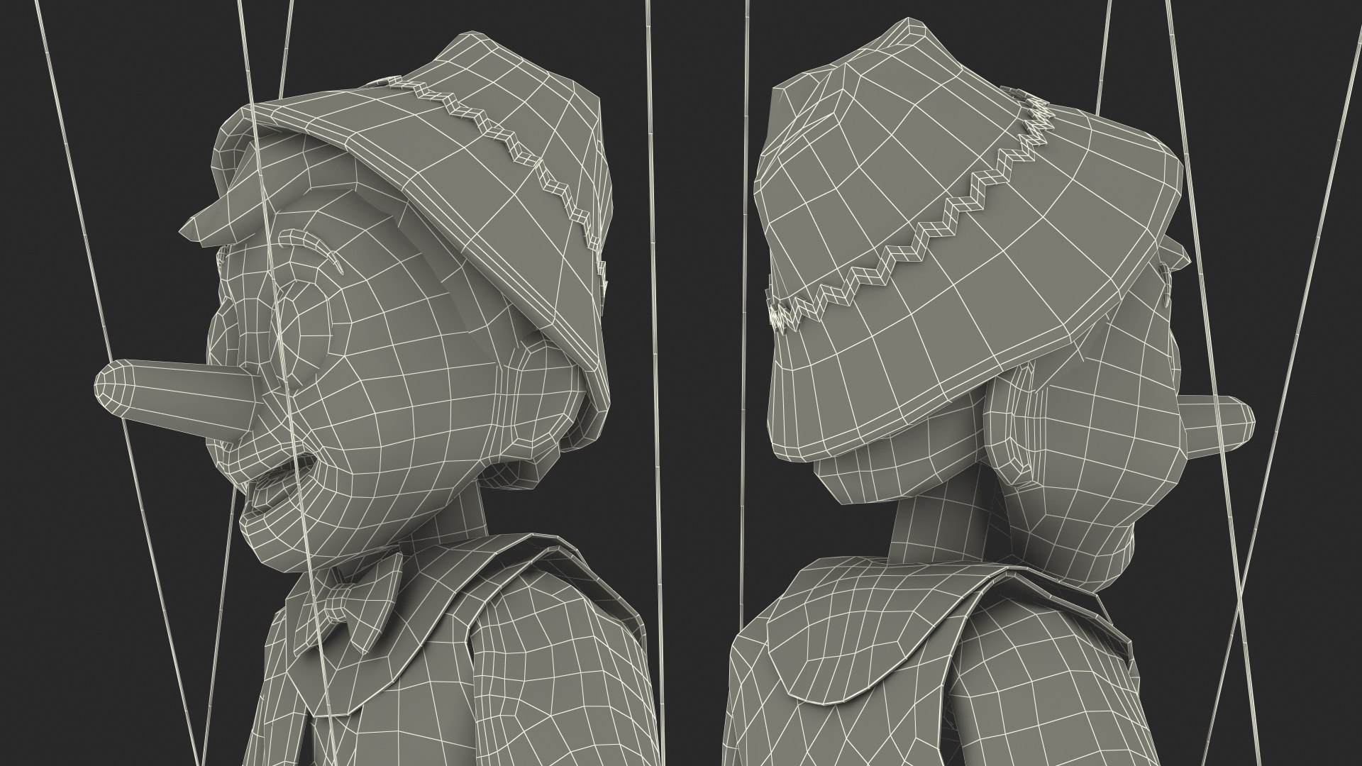 3D Pinocchio Wooden Marionette Figure Rigged For Maya - TurboSquid 2082933