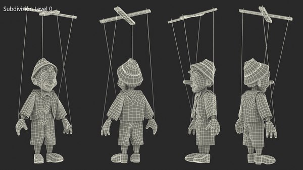 Pinocchio Wooden Marionette Figure Rigged for Maya 3D 모델 - TurboSquid 2082933