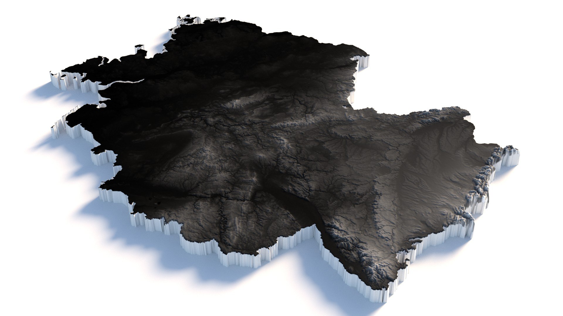 Germany Deutschland Terrain Map 3D Model - TurboSquid 2336049