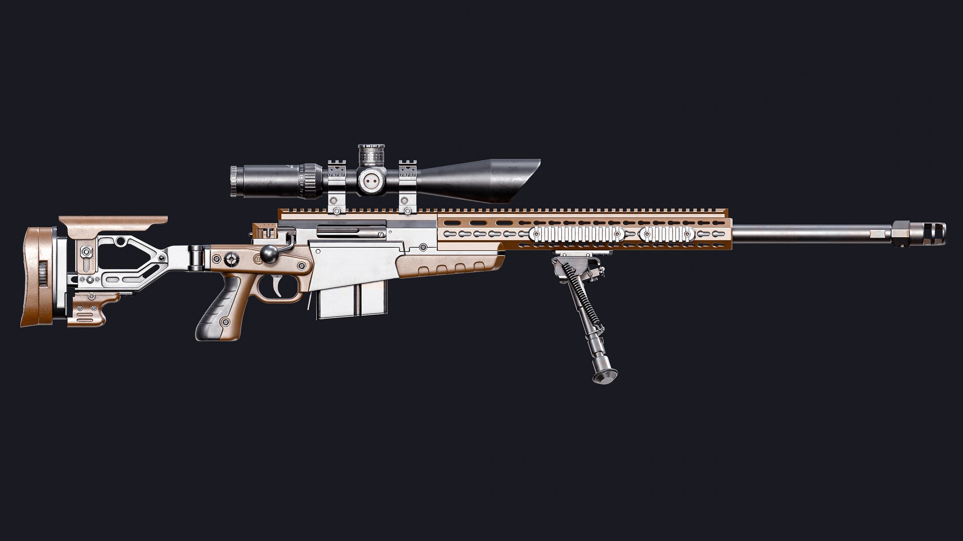 3D Sniper Rifle Accuracy International LTD AXMC 338 Lap Mag ...