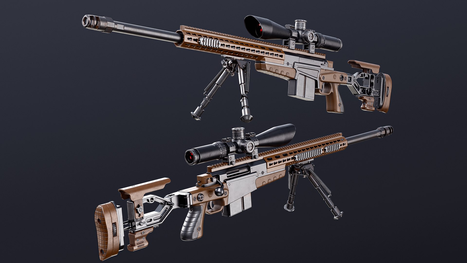 3D Sniper Rifle Accuracy International LTD AXMC 338 Lap Mag ...