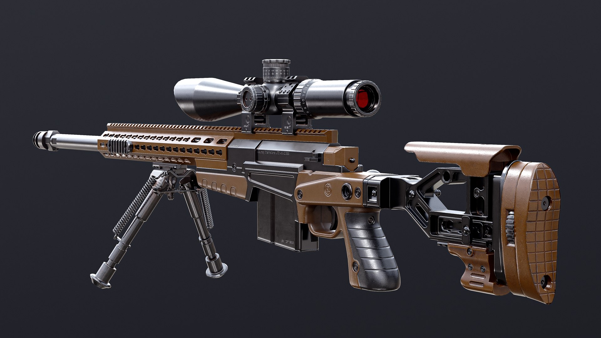 3D Sniper Rifle Accuracy International LTD AXMC 338 Lap Mag ...