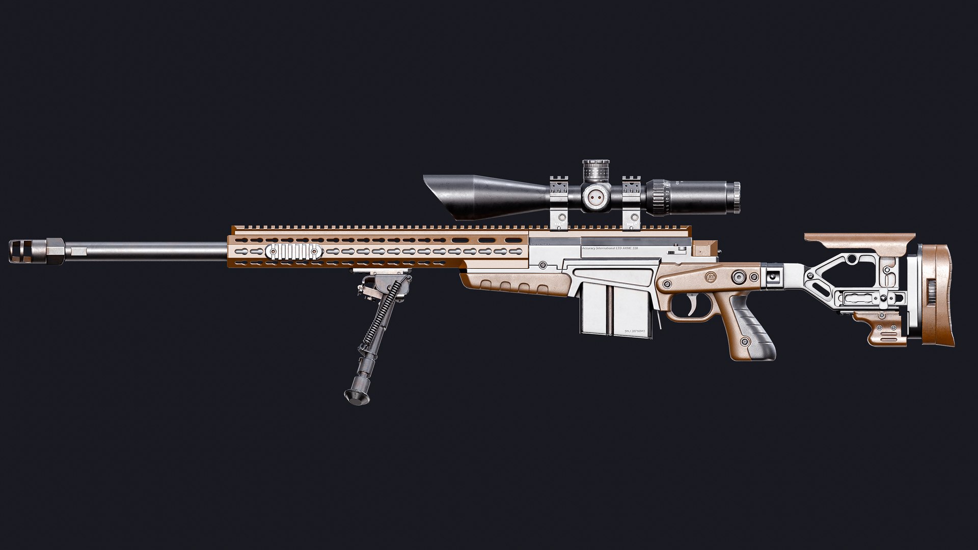 3D Sniper Rifle Accuracy International LTD AXMC 338 Lap Mag ...