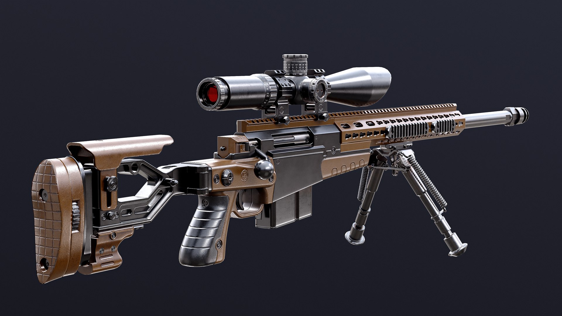 3D Sniper Rifle Accuracy International LTD AXMC 338 Lap Mag ...