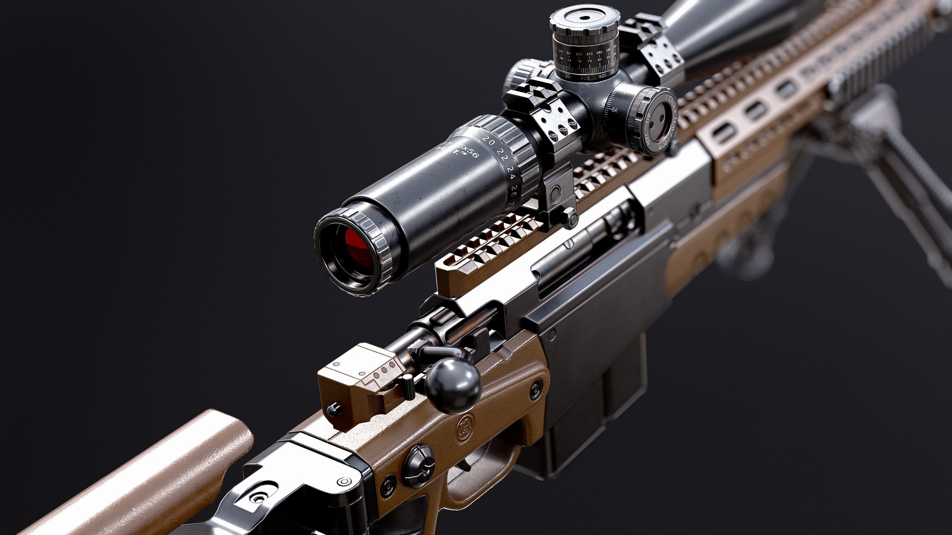 3D Sniper Rifle Accuracy International LTD AXMC 338 Lap Mag ...