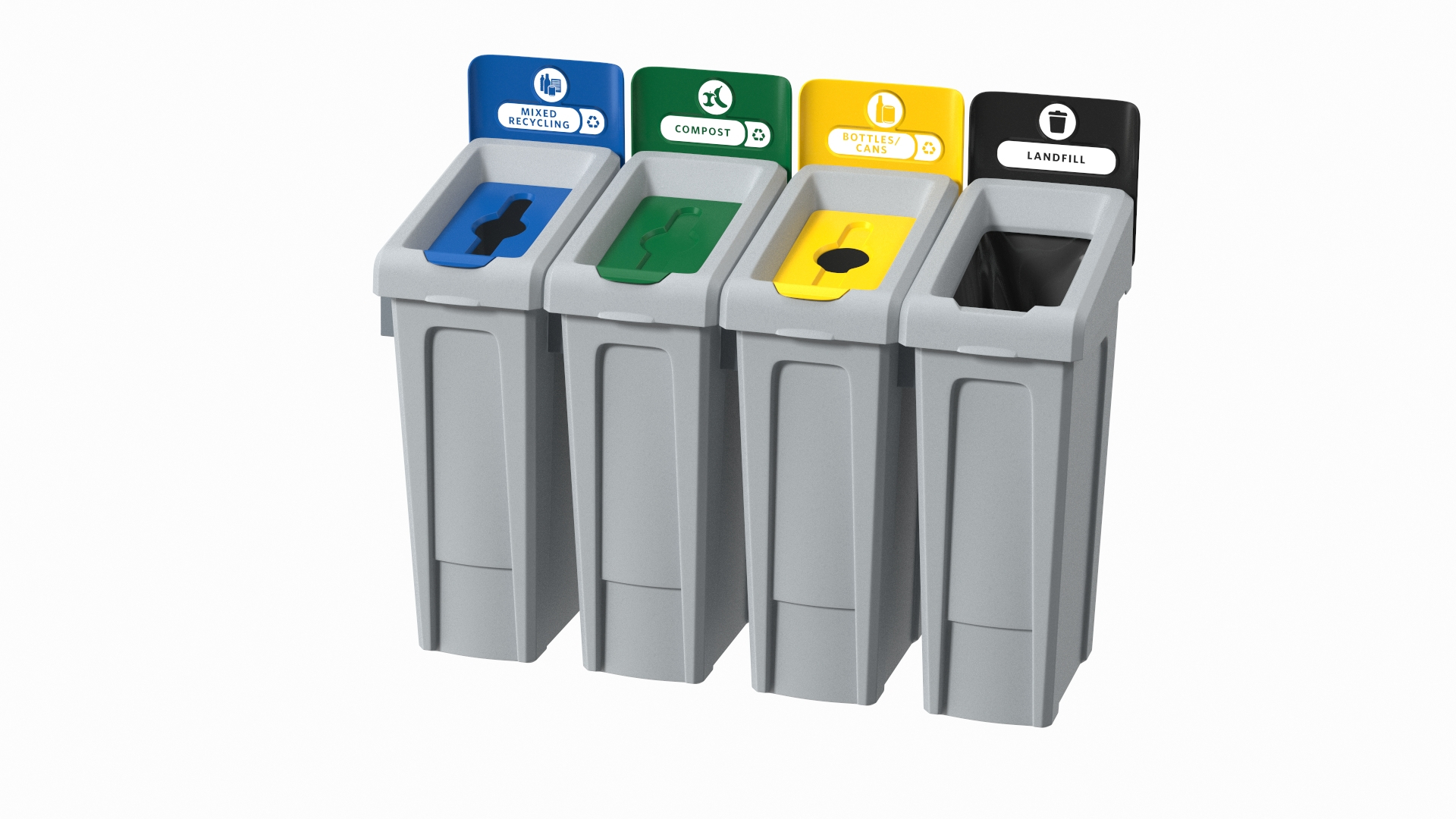Modular Recycling Bins Set Model - TurboSquid 1815515