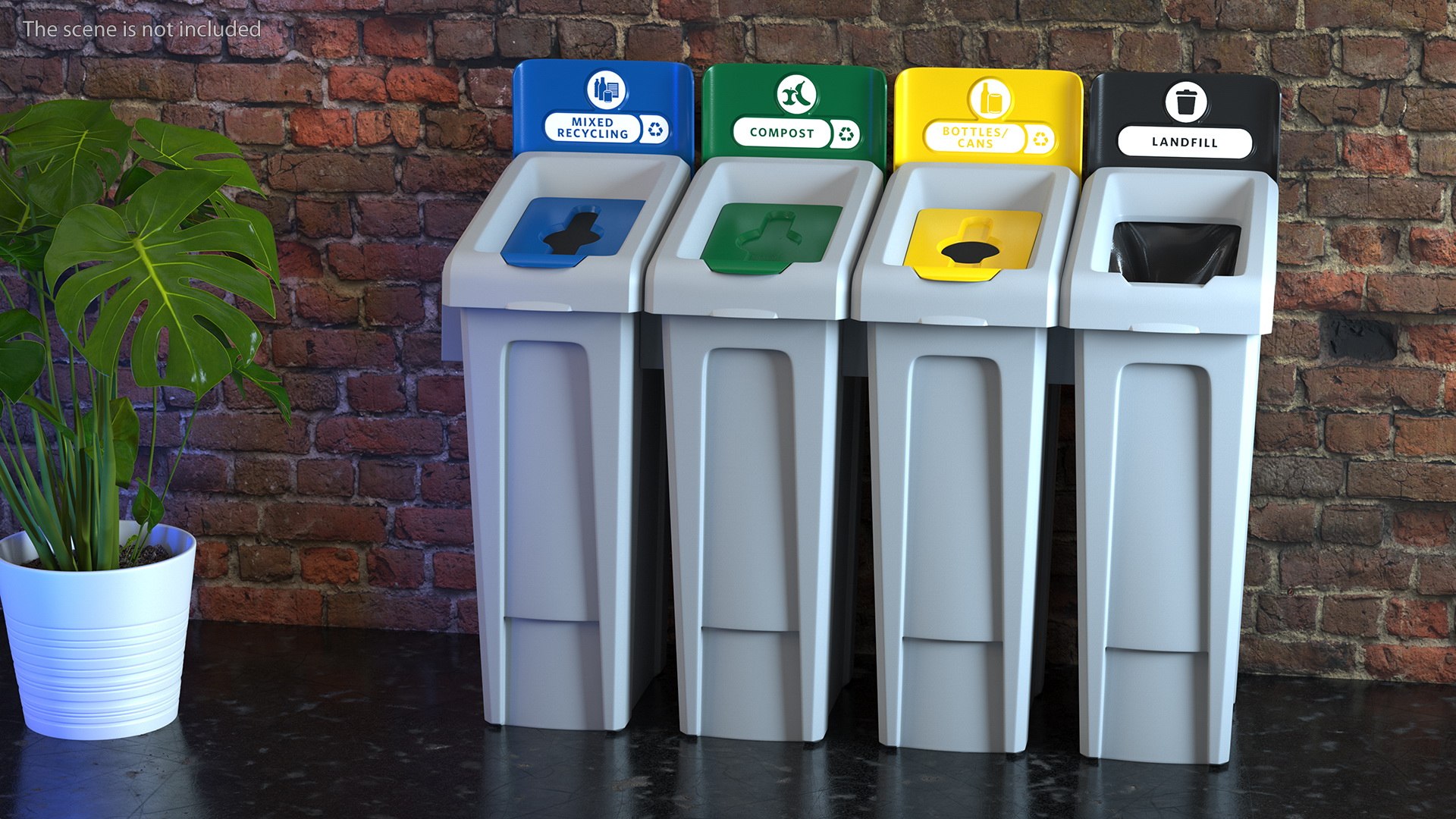 Modular Recycling Bins Set Model - TurboSquid 1815515