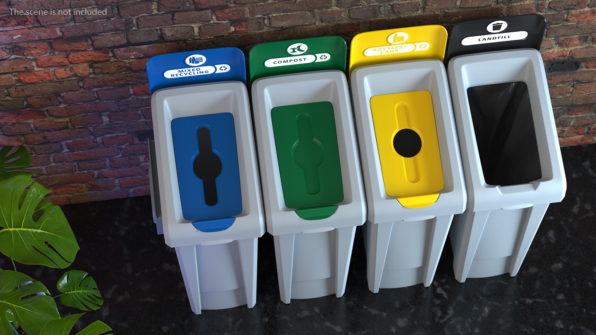 Modular Recycling Bins Set Model - TurboSquid 1815515