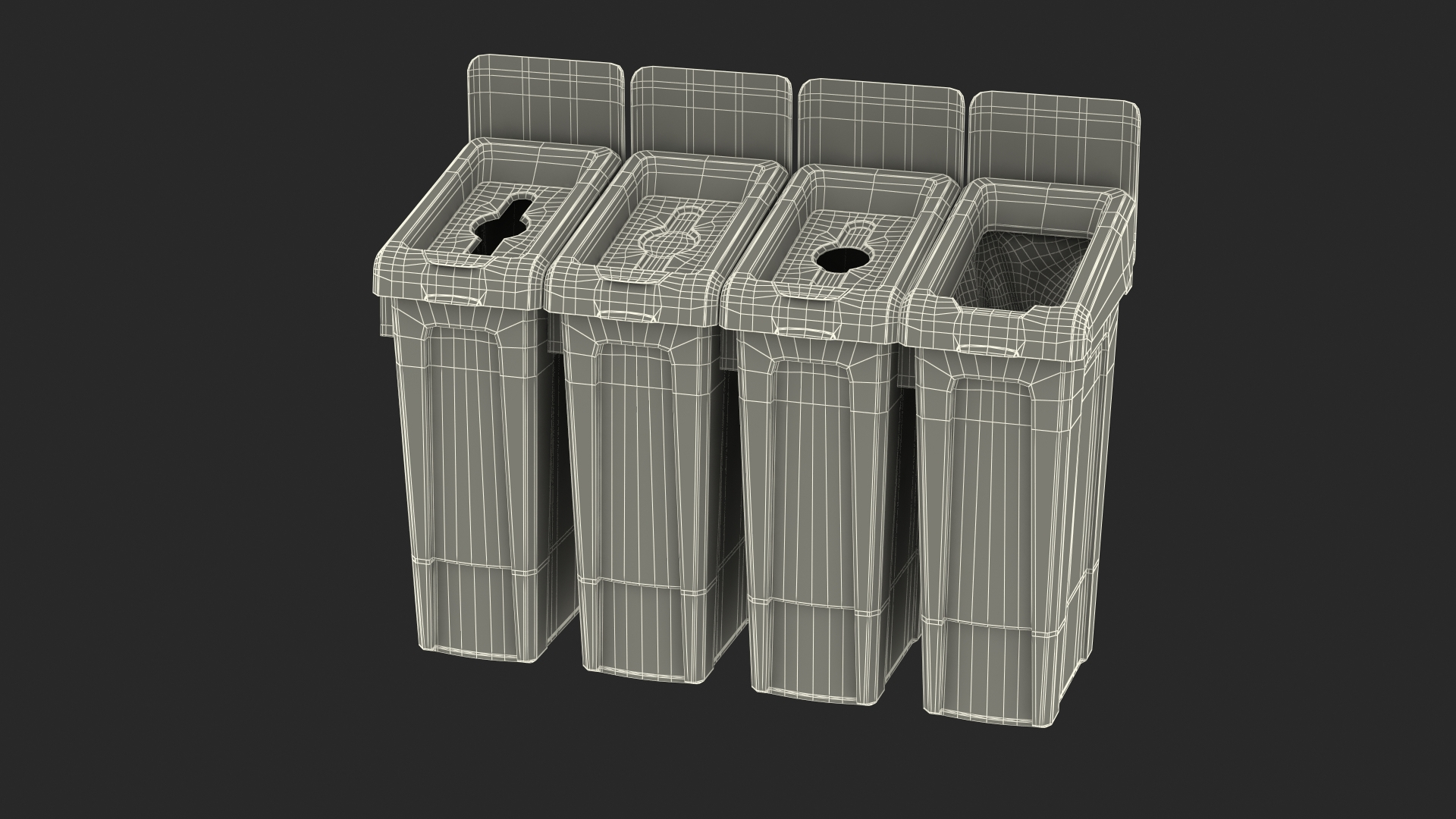 Modular Recycling Bins Set Model - TurboSquid 1815515
