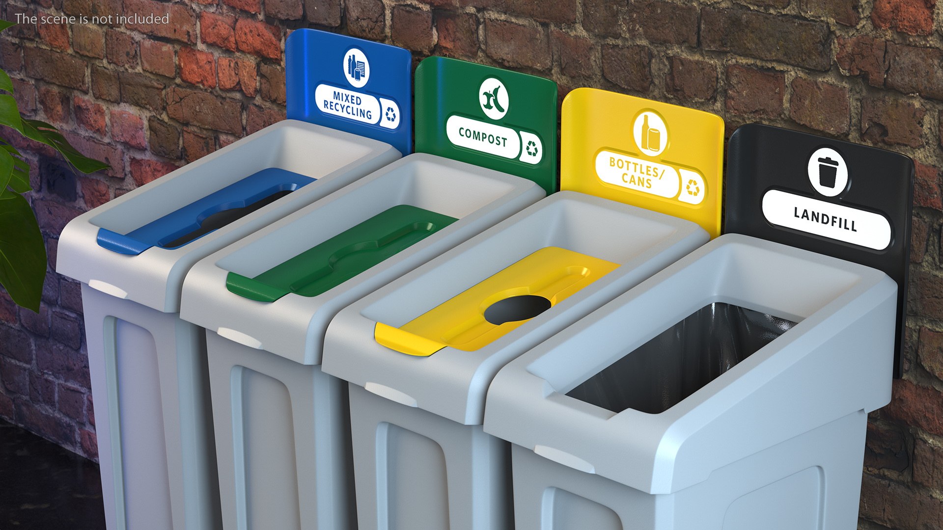 Modular Recycling Bins Set Model - TurboSquid 1815515