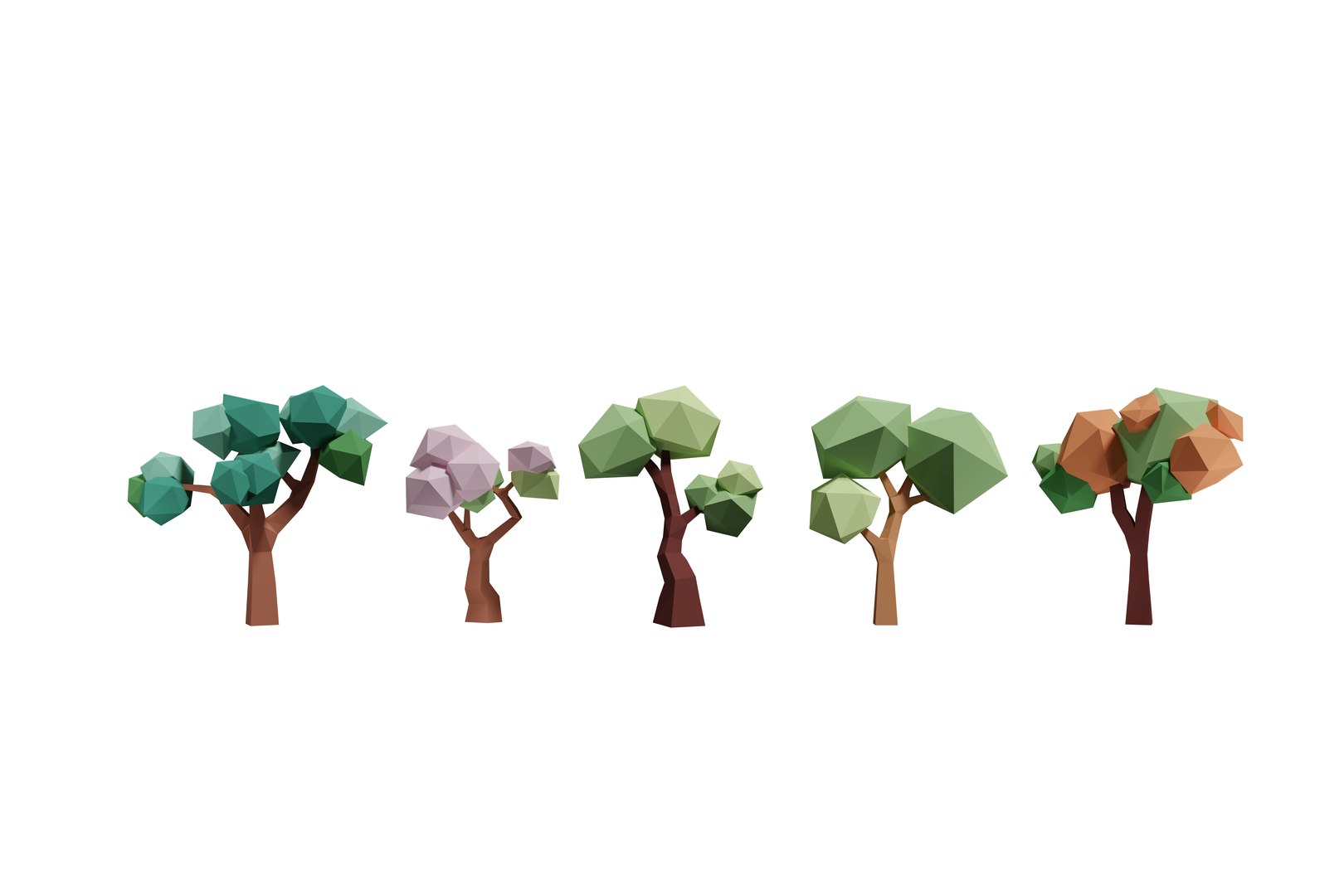 3D Cartoon Low Poly Trees Model - TurboSquid 1716903