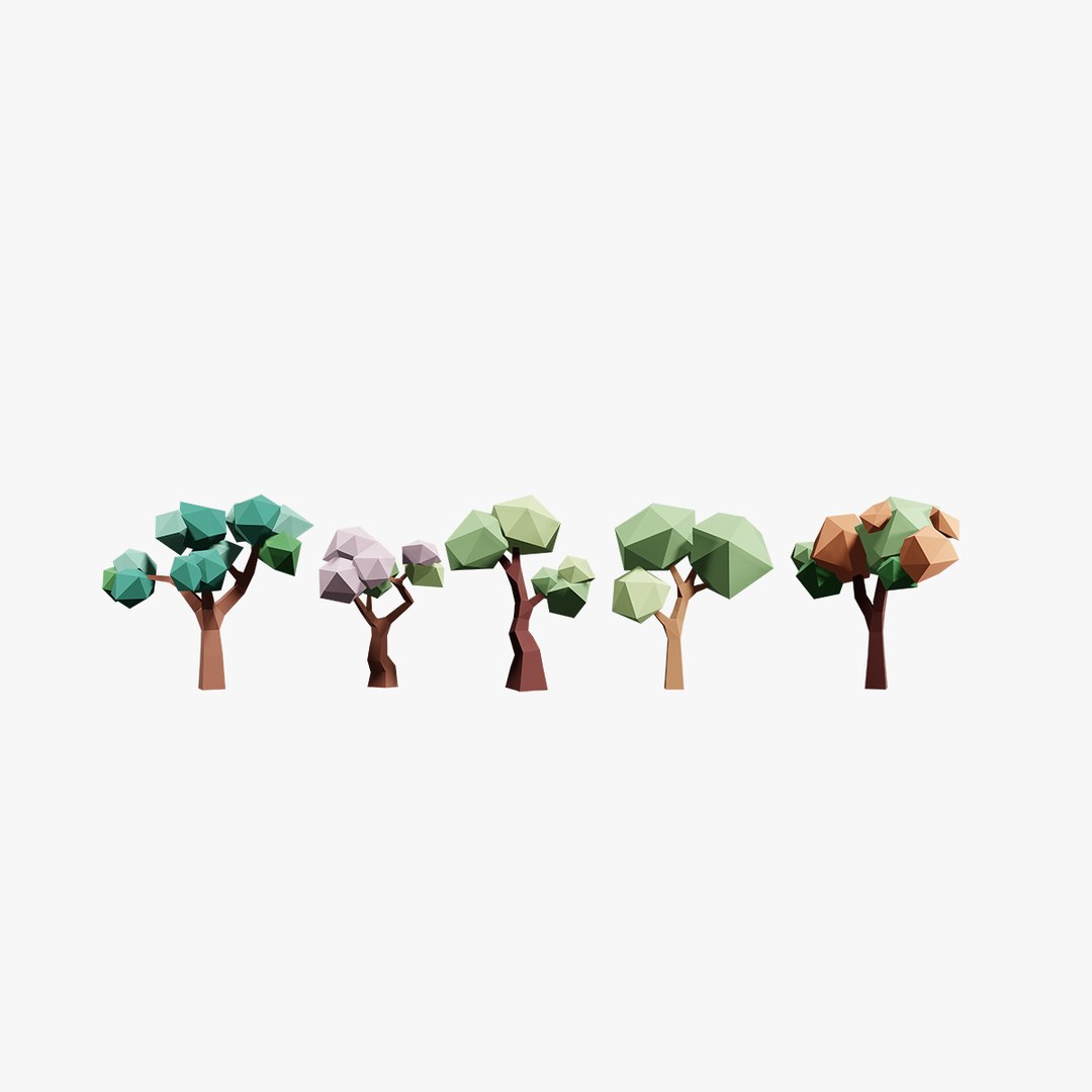 3D Cartoon Low Poly Trees Model - TurboSquid 1716903