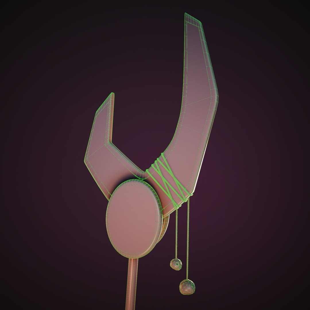 Stylized-Staff PBR Low Poly Game Ready Low-poly 3D model model ...