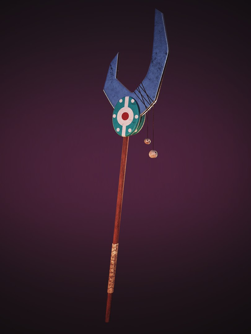 Stylized-Staff PBR Low Poly Game Ready Low-poly 3D model model ...