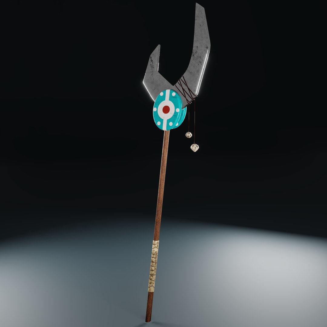 Stylized-Staff PBR Low Poly Game Ready Low-poly 3D model model ...