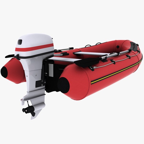 inflatable boat outboard motor 3d model