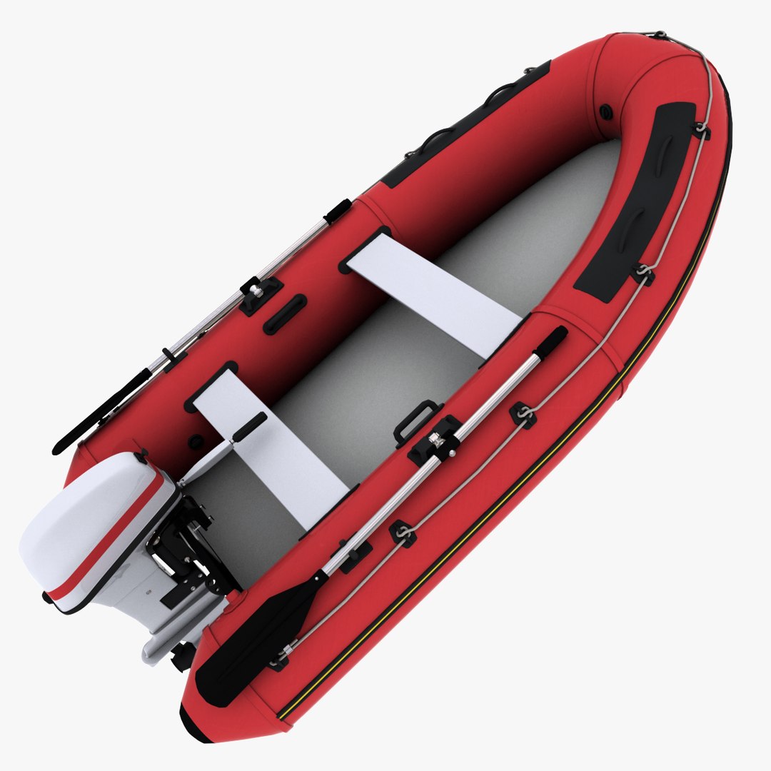 inflatable boat outboard motor 3d model