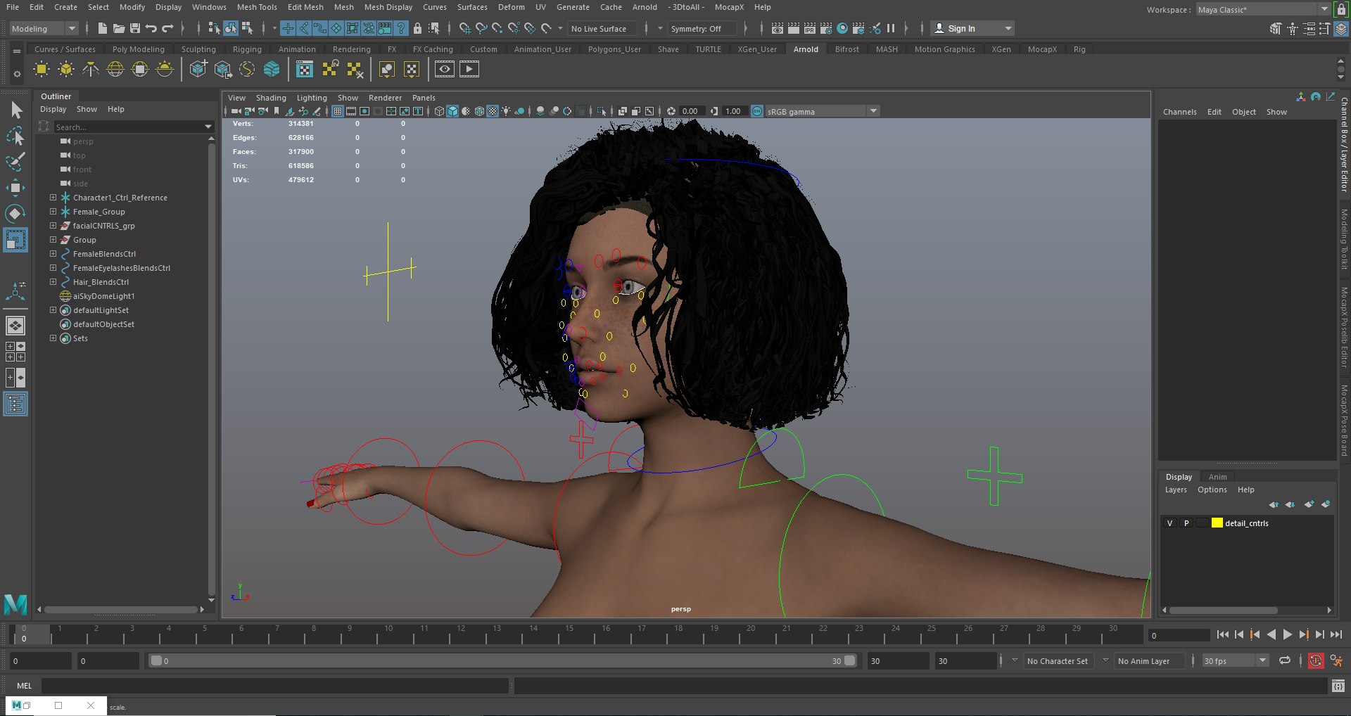 Rig Female Character Face Model - TurboSquid 1519483