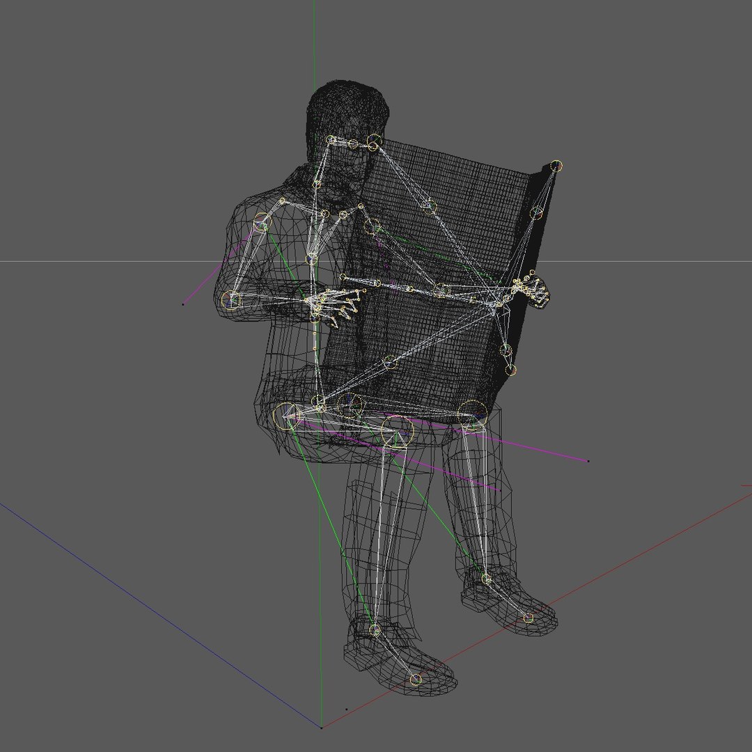 3d Business Man Sitting Reading Model