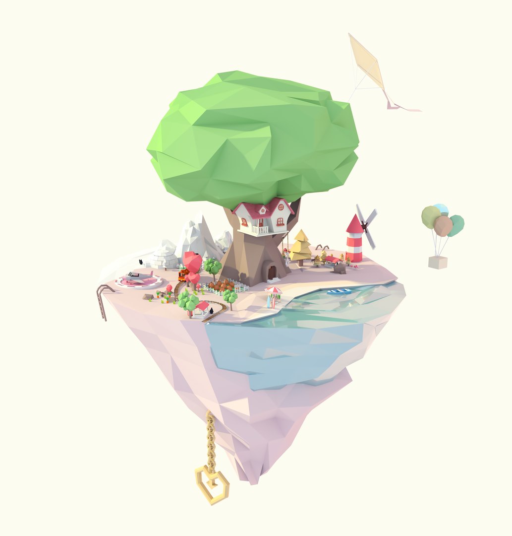 3D floating island model - TurboSquid 1433541