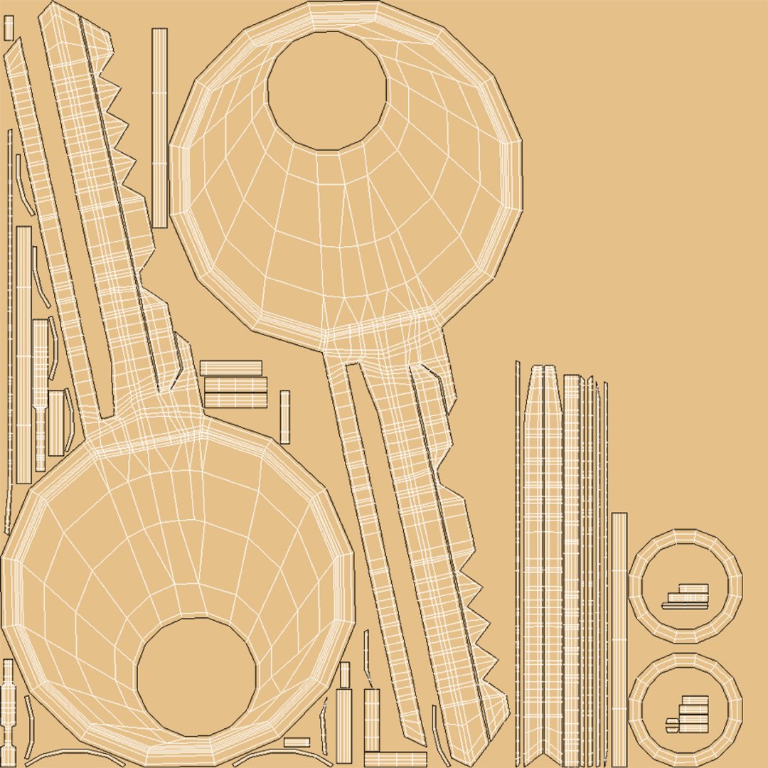 3D Hanging Gold Keys - TurboSquid 1917991