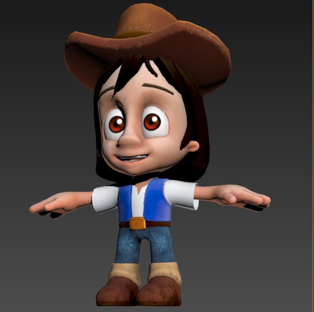Cartoon Cowboy 3D Model - TurboSquid 1488735