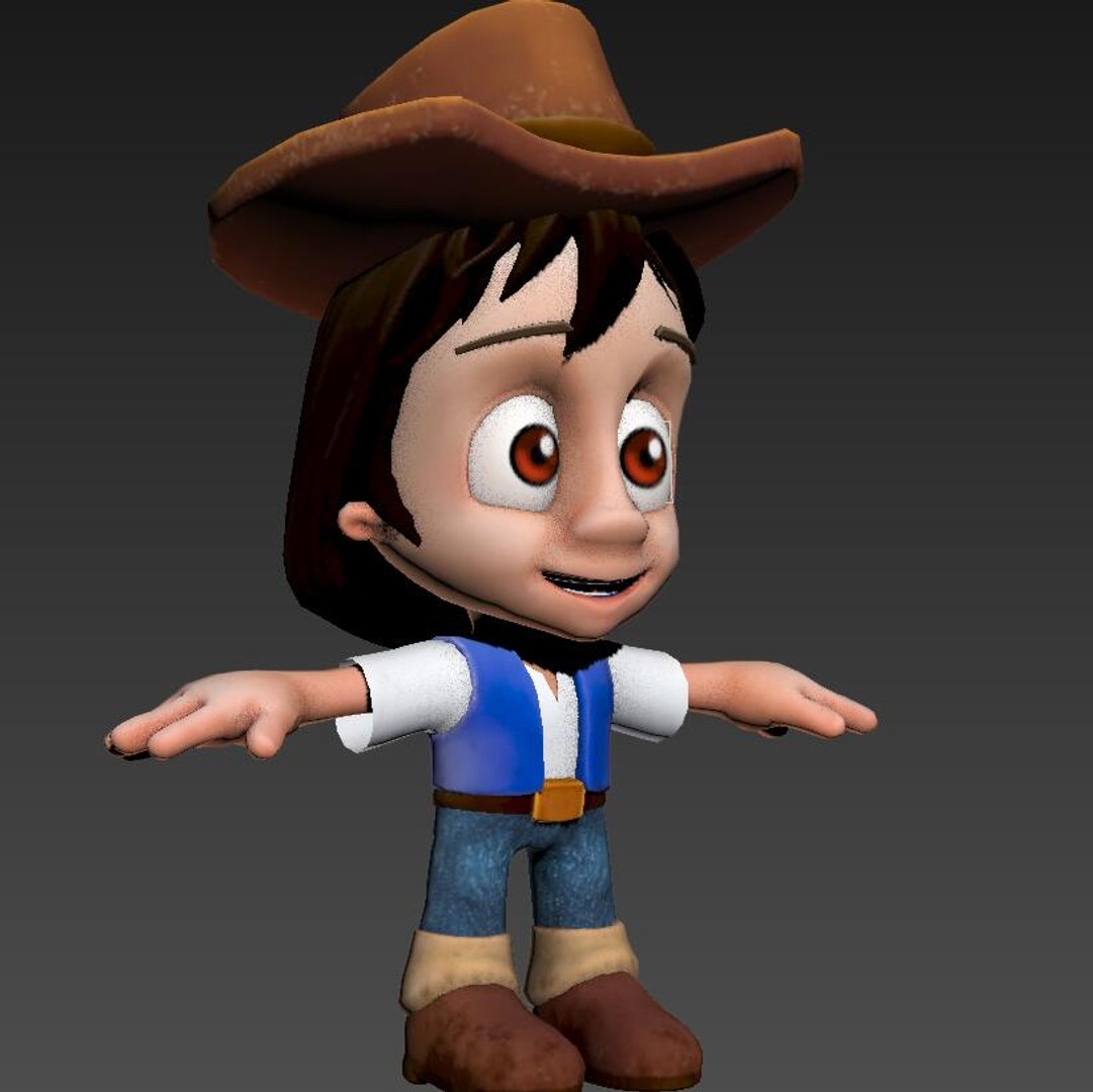 Cartoon Cowboy 3D Model - TurboSquid 1488735