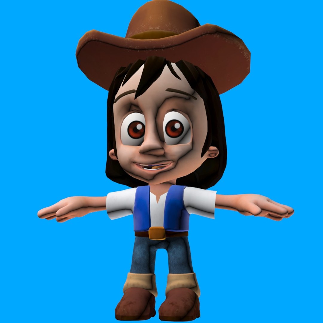 Cartoon Cowboy 3D Model - TurboSquid 1488735