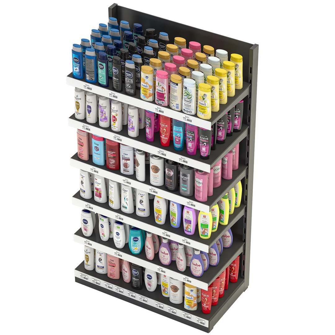 3D Shampoo Store Shelves Model - TurboSquid 2149630