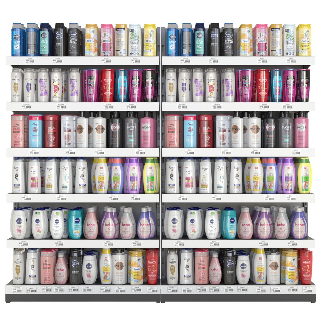 3D Shampoo Store Shelves Model - TurboSquid 2149630