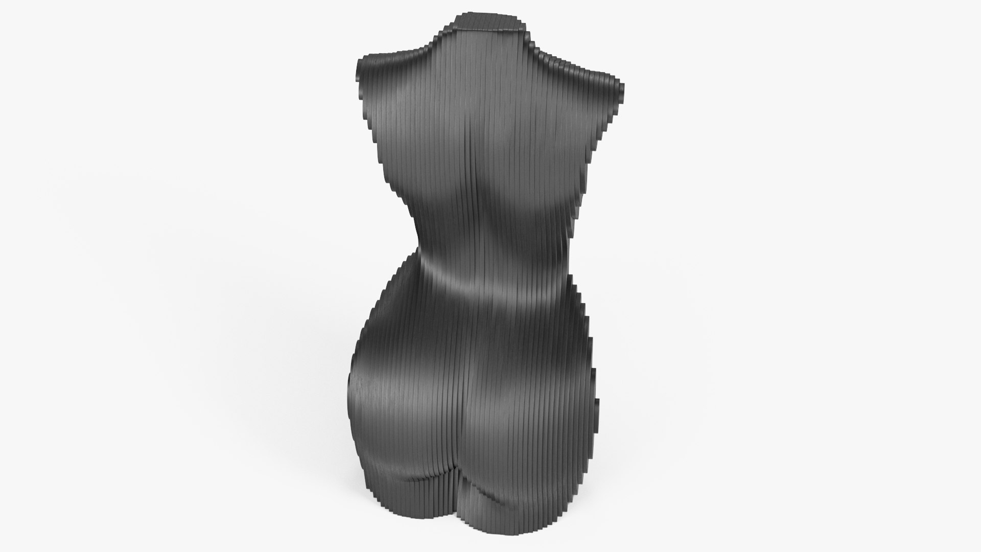 Modern Parametric Sculpture - Woman Body Black Painted Wood 3D Model ...