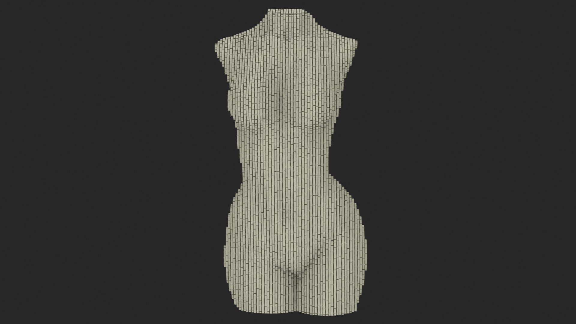 Modern Parametric Sculpture - Woman Body Black Painted Wood 3D Model ...