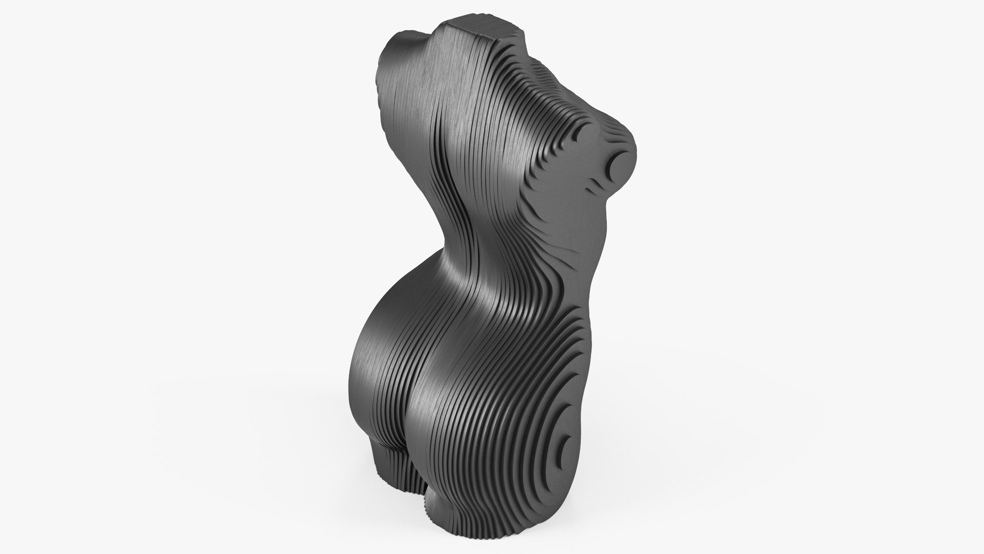 Modern Parametric Sculpture - Woman Body Black Painted Wood 3D Model ...