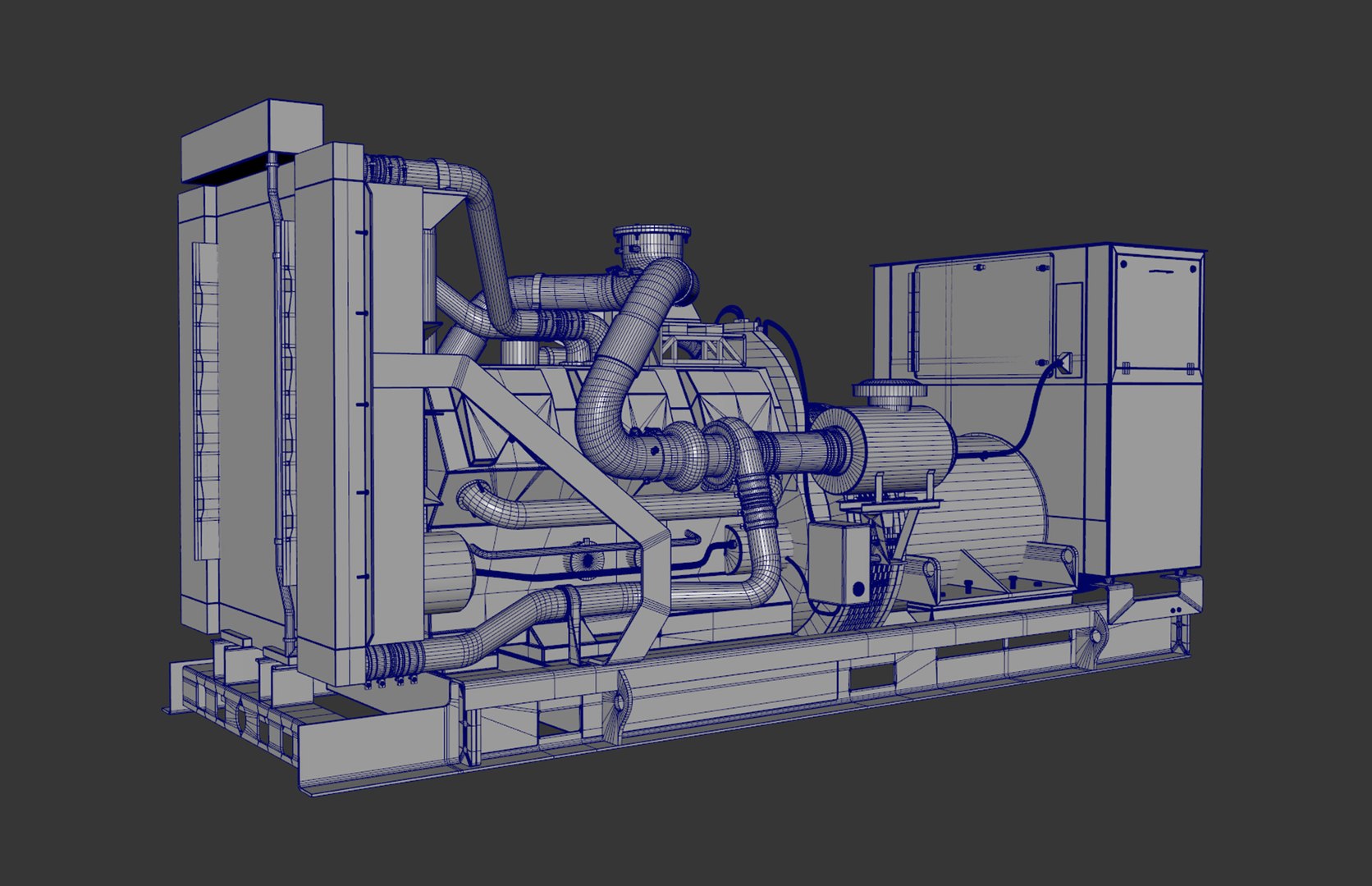 Diesel Generator Optimized For Game Ready- AR VR Real Time PBR Textures VR AR Low-poly 3d Model ...