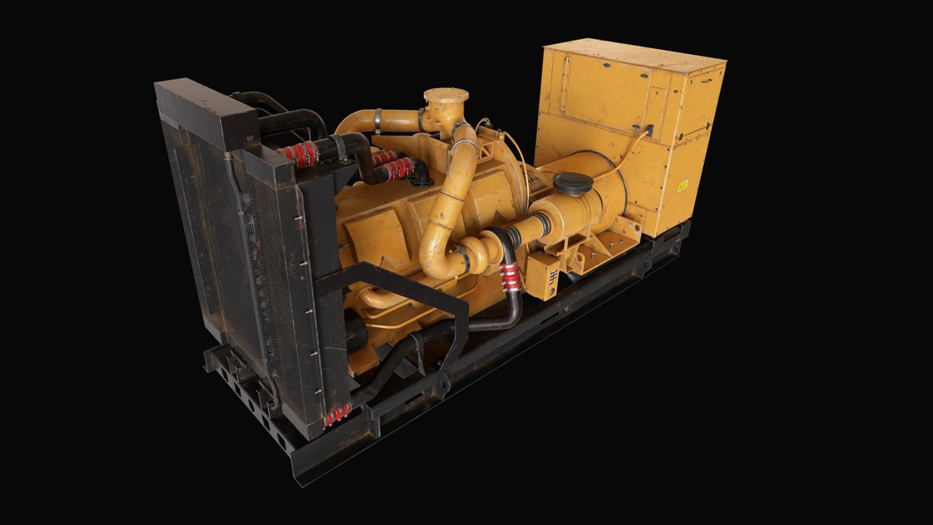 Diesel Generator Optimized For Game Ready- AR VR Real Time PBR Textures VR AR Low-poly 3d Model ...