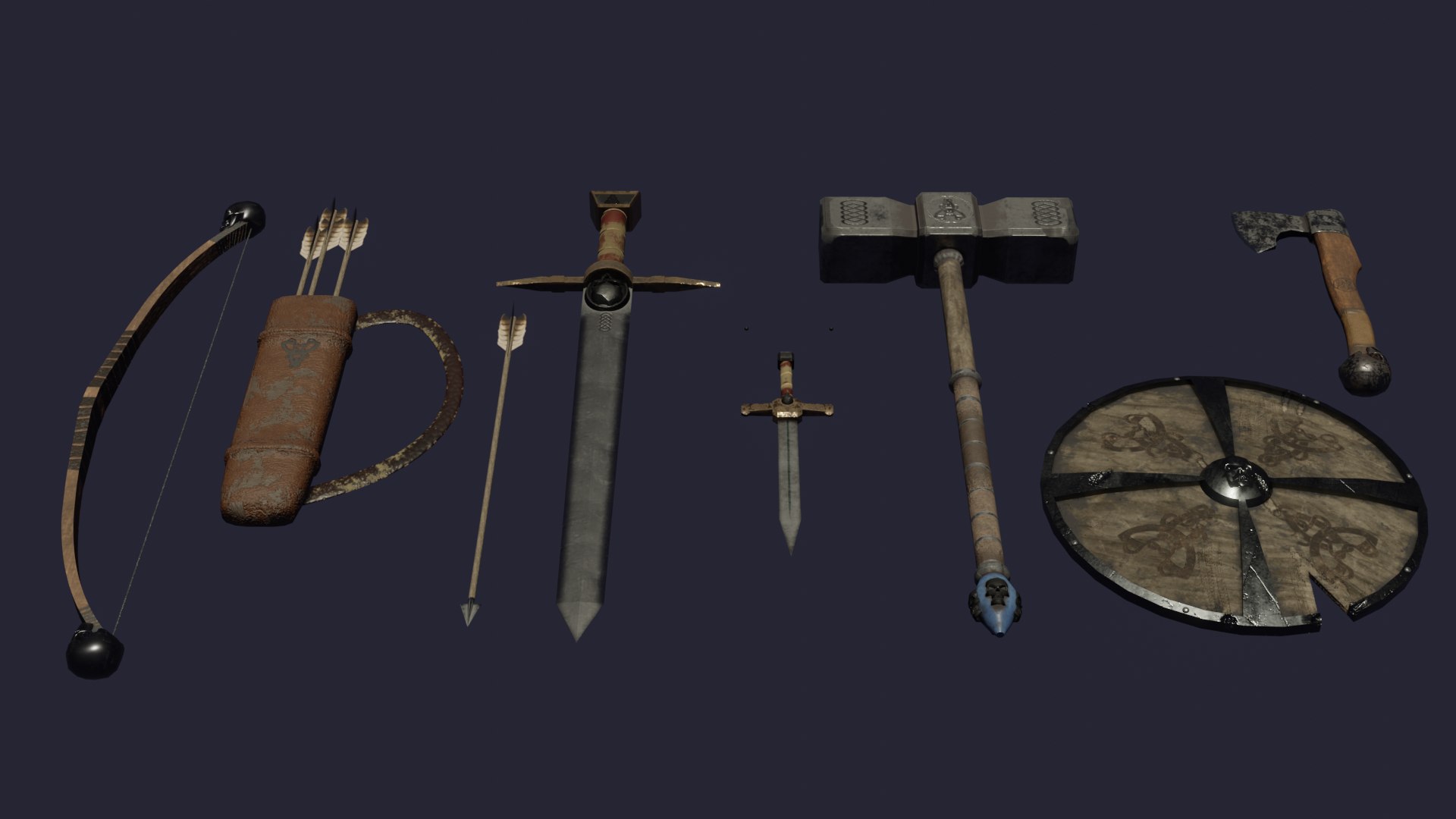 3D Skull Weapon Pac - TurboSquid 2058657