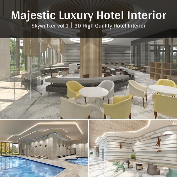 modelo 3d Escenas interiores de hoteles de lujo-3 en 1 - TurboSquid 1978862