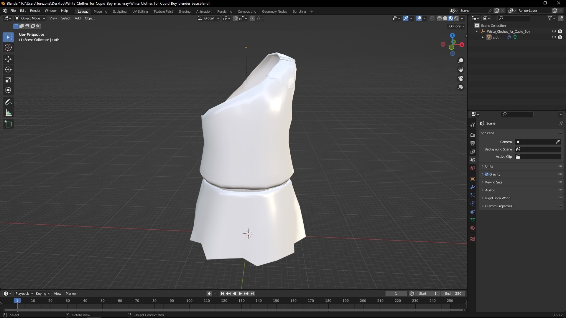 3D White Clothes For Cupid Boy - TurboSquid 2307271