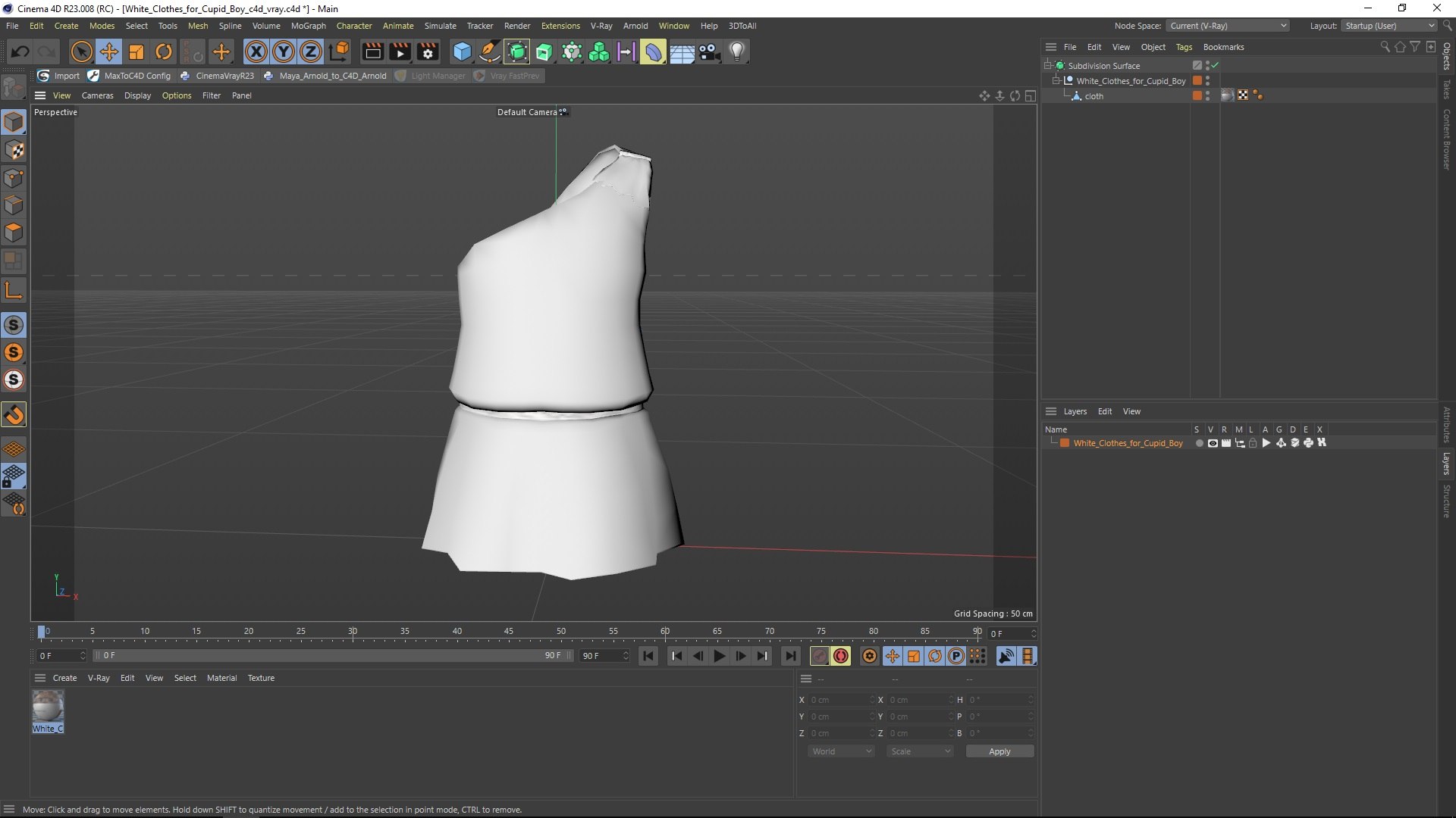3D White Clothes For Cupid Boy - TurboSquid 2307271